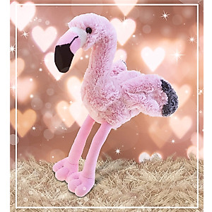 Puzzled Super Soft Pink Flamingo Plush, 8"