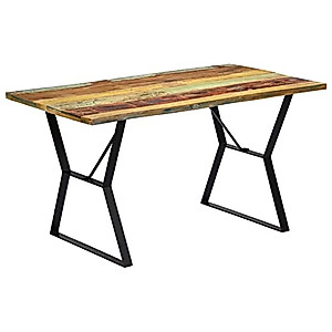 YPWRENH Snack Table Kitchen End Table Dining Table 55.1"x31.5"x29.9" Solid Reclaimed Wood for Dining Room, Kitchen or Living Room
