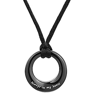 Urn Necklaces for Ashes "Always in My Heart" Ashes Necklace Cremation Jewelry Keepsake Holder Memorial Necklace