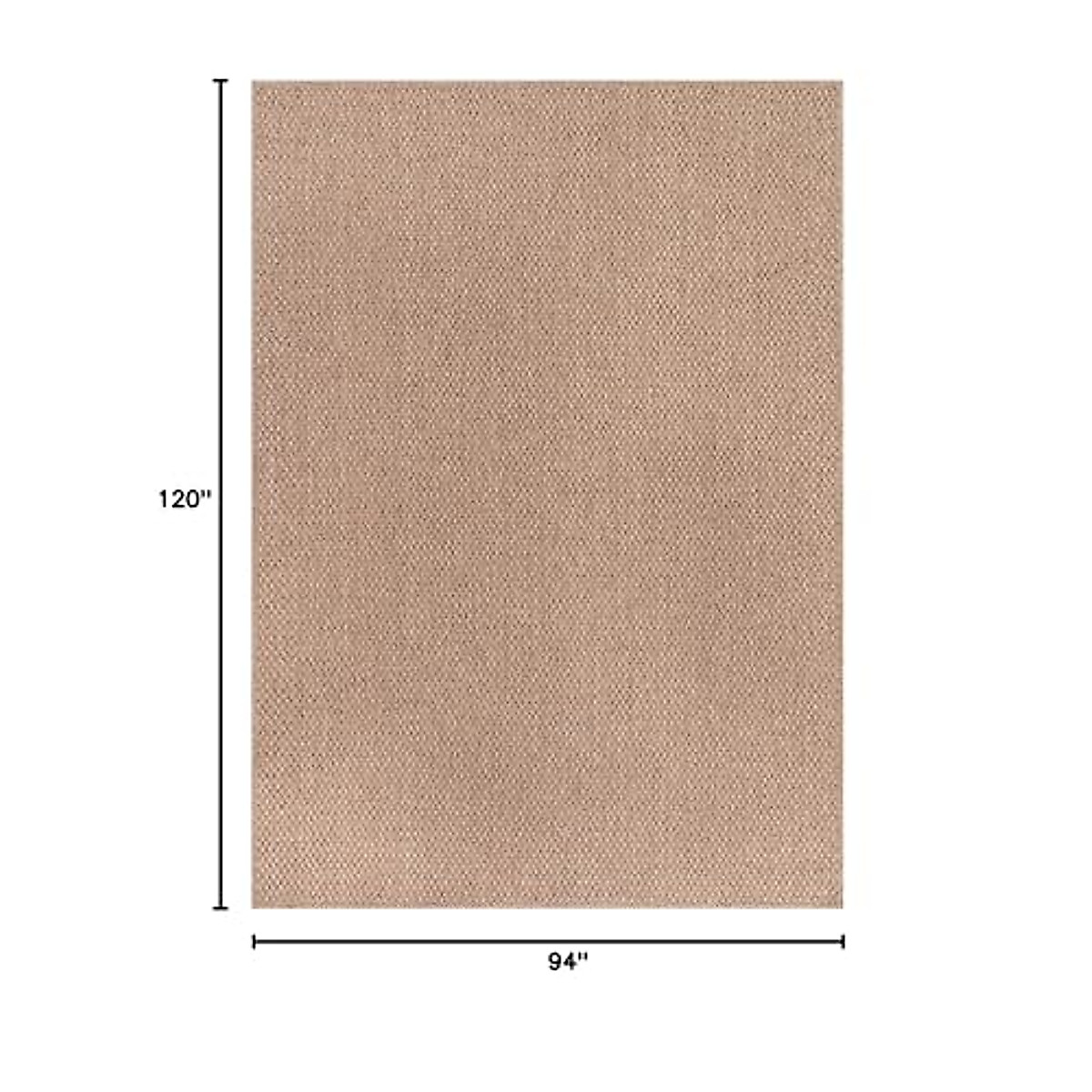 CAMILSON Easy Jute Rug 8x10, Indoor Outdoor Natural Color Farmhouse Area Rugs for Living Room Patio and Kitchen Rug, Solid Boho Woven Design, Easy-Cleaning, Washable Outside Carpet Alfombras (8 x 10)