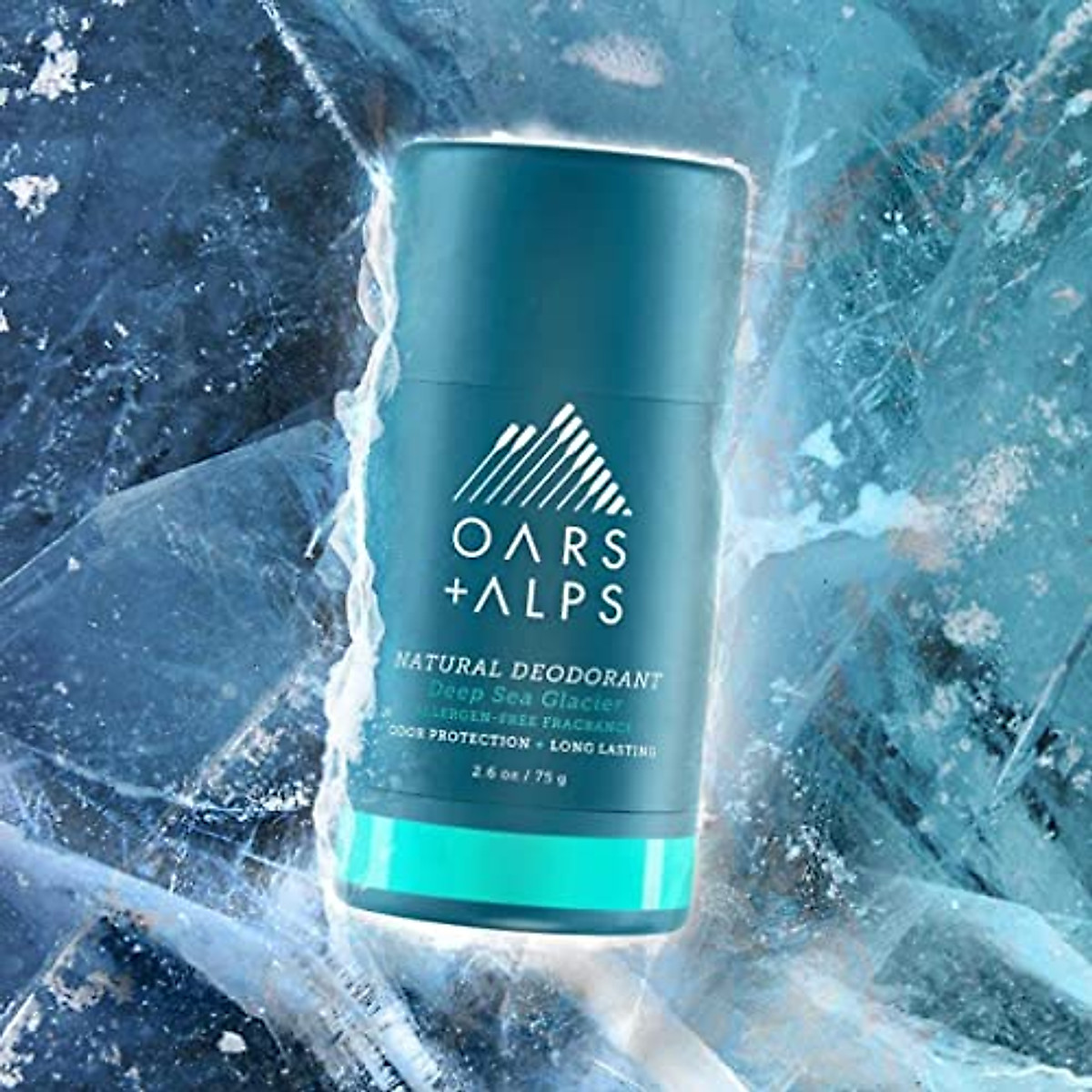 Oars + Alps Aluminum Free Deodorant for Men and Women, Dermatologist Tested and for Sensitive Skin, Travel Size, Deep Sea Glacier, 3 Pack, 2.6 Oz Each
