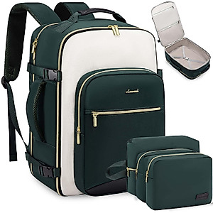 LOVEVOOK Large Travel Backpack for Women & Men, Carry on Backpack Airline Approved, TSA Personal Item Travel Bag fits 17" Laptop, 40L Waterproof Travel Essentials Sports Backpack with 3 Packing Cubes