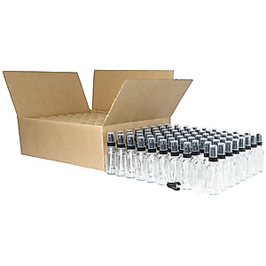 (Pack of 80) 2 oz. Clear Boston Round with Black Treatment Pump