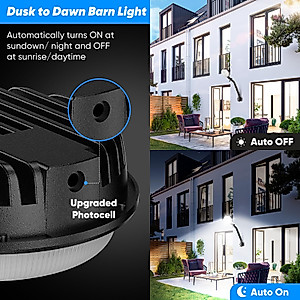 24000LM LED Barn Light, 150W Dusk to Dawn Outdoor Lighting, IP66 Waterproof Yard Light with Photocell, 150° Adjustable Outside Security Light with Mounting Arm, 6500K Area Street Light for Garage