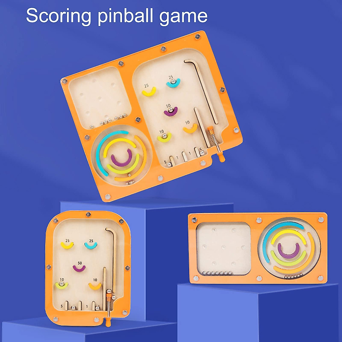 doder Portable Pinball Game Skill Development Pinball Maze Game Bright Color for Boys Girls for Travel (L)