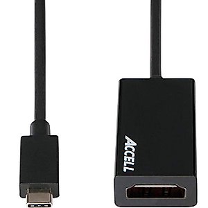 Accell USB-C to HDMI Adapter - USB 3.1 Type-C to HDMI 2.0 Active Adapter - 4K UHD @60Hz - Thunderbolt 3 compatible supporting DisplayPort Alt Mode