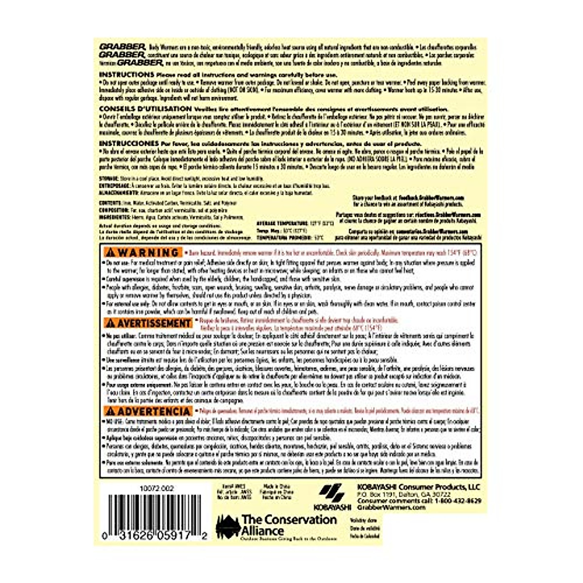 Grabber Warmers Grabber 12+ Hours Peel N' Stick Body Warmer, 40-Count