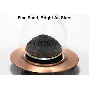 SuLiao Magnetic Hourglass 1 Minute Sand Timer: Large Sand Clock One Minute with Gray Magnet Iron Powder & Metal Base, Sand Watch 1 Min, Hand-Blown Hour Glass Sandglass for Office Desk Home Decor