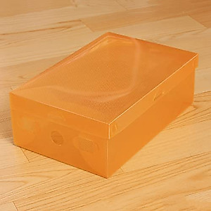 OUNONA 7Pcs Stackable Shoe Storage Box Clear Plastic Shoe Organizer Foldable Sneaker Box Container with Lids Cabinet Organizer for Under bed Closet Garage Entryway 27.5 * 18 * 9.5cm