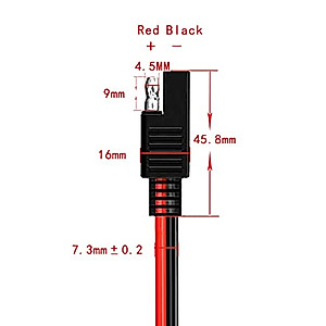 Liwinting SAE Y Splitter 1 to 2 SAE Extension Cord SAE Extension Cable Solar Panel Photovoltaic Cable Male to Female Extension Cord Bullet SAE One Point Two 14AWG 60cm/1.96FT