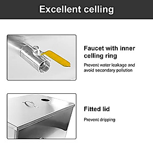 Commercial Grease Interceptor Stainless Steel Grease Trap Interceptor Set Detachable Design Under Sink Grease Trap for Restaurant Kitchen Cafe Canteen Factory Wastewater