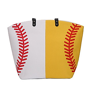 Large Baseball Tote Bag Sports Prints Utility Tote Beach Bag Travel Bag