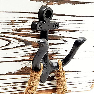 Okuna Outpost 2 Pack Nautical Towel Ring Holder, Anchor Bathroom Decor and Accessories (9 x 6 in)