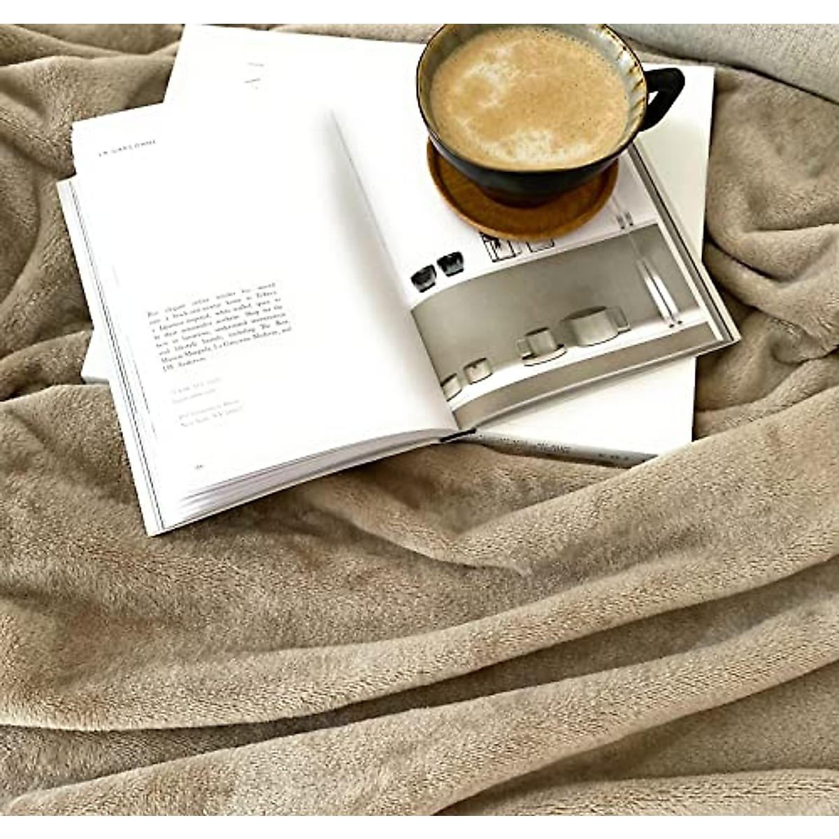 ODDS & ENDS HOME Warm Fuzzy & Supercozy Throw Blanket for Sofa - Taupe Blankets & Throws for Couch and Bed. Full Size Blanket Throw Extra Large Lap Warmer