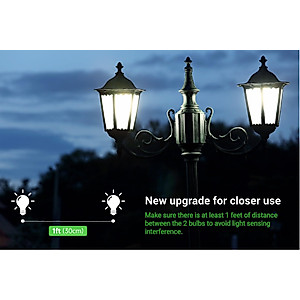 4-Pack Dusk to Dawn Light Bulbs Outdoor 75 Watt Equivalent, Automatic On/Off Sensor LED Light Bulb, 10W Daylight 5000K, 1100 Lumen, A19 E26 Bulbs Photocell for Wall lamp Porch Garage Yard Light