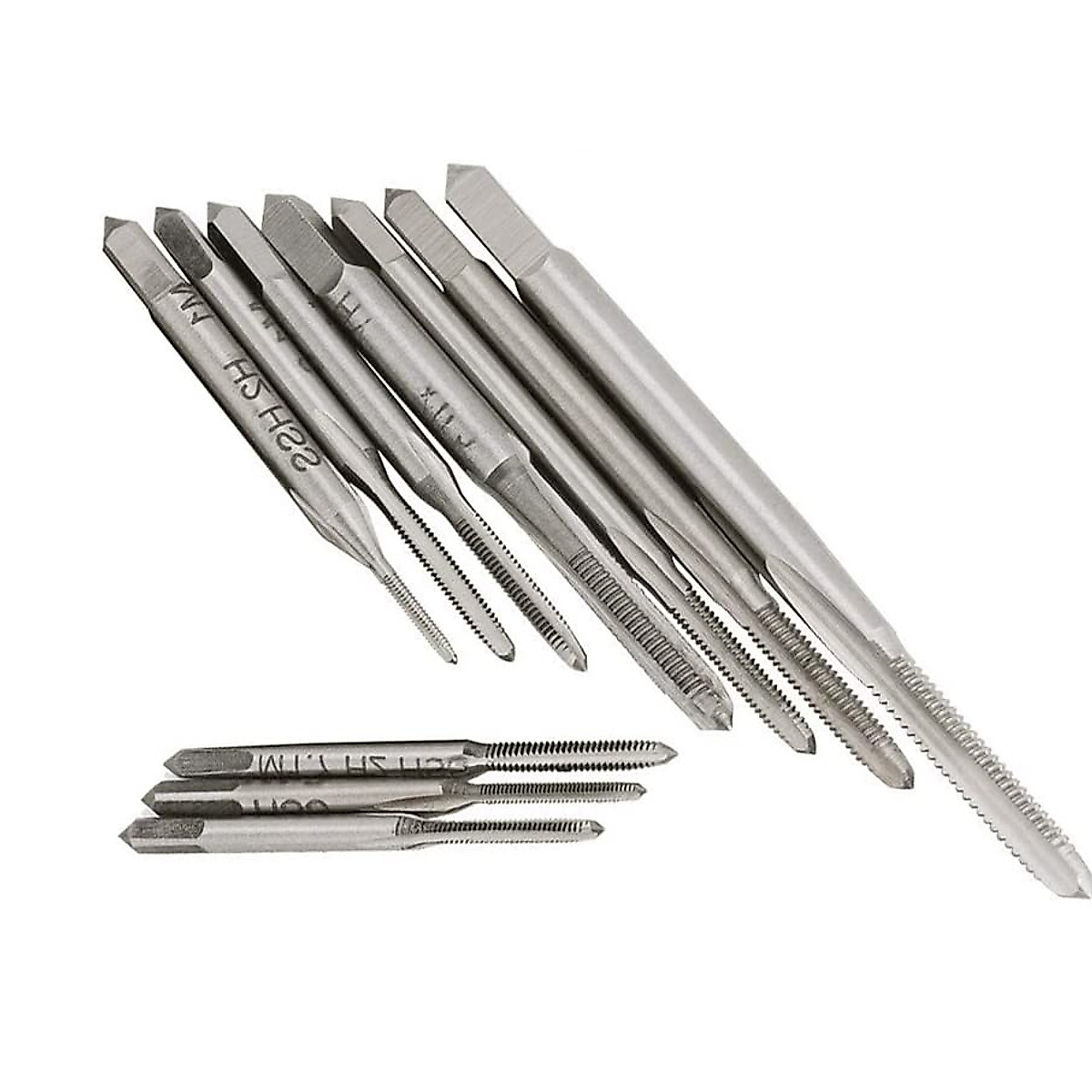 Saipe 10pcs Micro Taps Bit Small Hand Screw Thread Taps M1-M3.5 HSS Mini Metric Plug Tap Screw Tap Drill Tap Drill Set Tapping tool with Adjustable Tap Wrench 1/16-1/4''