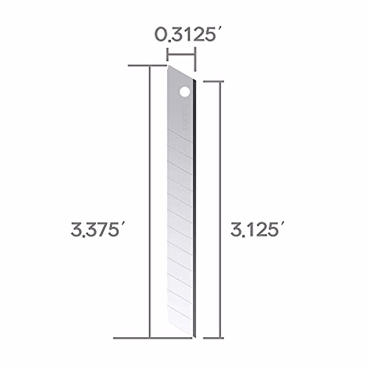 10 Pcs, DORCO Professional Quality Utility Box Cutter Knife Replacement Refills - Small Size Carbon Steel Blade, 60° Tip - 9mm