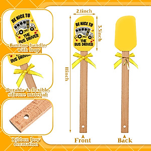 Rtteri 6 Pcs Bus Driver Appreciation Gifts Pot Holder Baking Kit and Silicone Spatula for School Bus Driver Gifts Teacher Appreciation Present Thanks for The Sweet Ride