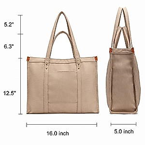 Women’s Vegan Leather Tote Bag 15.6 Inch Laptop Bag with Compartment Large Handbag Purse
