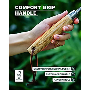 Soil Scoop Garden Tool Garden Dirt Scooper Hand Shovel for Planting Gardening Composting Potting Transplanting Filling Bird Feeders Stainless Steel Bonsai Soil Scoop Plant Shovel with Hardwood Handle