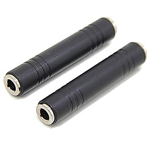 Ancable 1/4 Inch Coupler, 2-Pack 6.35mm TS and TRS Female to Female Barrel, Cost-Effective Plastic Stereo Cord Extender for Extending Guitar, Instrument, PA Speaker/Microphone/Patch Cables