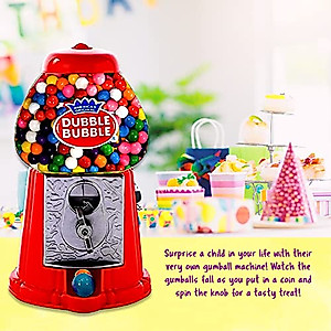 Gumball Machine for Kids 8.5" - Coin Operated Bubble Gum Machine and Toy Bank - Candy Machine Dispenser Includes 85 Gum Balls - Great Candy Dispenser Machine Gift Toys for Girls and Boys - 8.5" (Red)