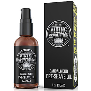 Pre Shave Oil for Men - Best Shaving Oil with Sandalwood for Safety Razor, Straight Razor - For the Smoothest, Irritation Free Shave