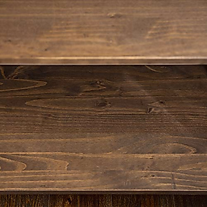 Walker Edison X Back Modern Farmhouse Wood Bookcase Bookshelf Home Office Living Room Storage, 4 Shelves, Brown