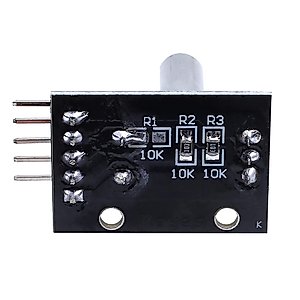 Teyleten Robot KY-040 Rotary Encoder Brick Sensor Module Switch Development 360 Degrees with Knobs Cap for Arduino AVR PIC 5pcs