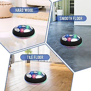 Hover Soccer Ball Toys, Indoor Floating Rechargeable Soccer with Colorful LED Light and Soft Foam Bumper, Upgrade Air Training Soccer Ball for 3 4 5 6 7 8-16 Years Old Boys Girls Adults