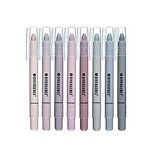 DIVERSEBEE Bible Highlighters and Pens No Bleed, 8 Pack Assorted Colors Gel Markers No Bleed Through, Cute Bible Study Journaling School Supplies, Bible Accessories (Dusty)