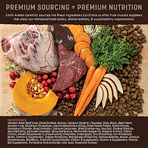 Earth Animal Wisdom Air Dried Dog Food | from The Land Recipe Premium Natural Dog Food | Venison, Beef, Bison | All Breeds & Ages | Made in The USA | 2 Pound Bag