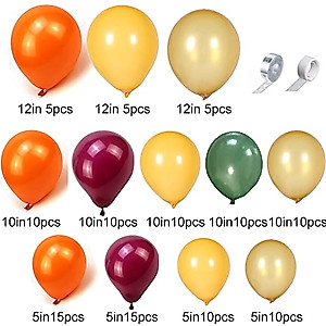 Fall Balloons Garland Arch Kit - 123pcs Thanksgiving Party Decorations With Maple Leaves balloon for Autumn Little Pumpkin Baby Shower Birthday Party Decor