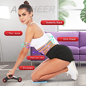 ANCHEER Ab Roller Kit - Perfect Home Gym Equipment for Men and Women Core Workout Essential Abdominal Exercise Tool Ab Roller Wheel Exercise Equipment