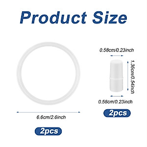 2pcs Rubber Food Jar Gaskets, Silicone Replacement Gasket with 2 Replacement Elastic Columns Replacement O Ring Lid Seals Food Jar Replacements for Thermos Funtainer 10oz Food Jar