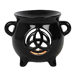 Pacific Giftware Celtic Triquetra Cauldron Tealight Candle Ceramic Oil Burner 4” Tall