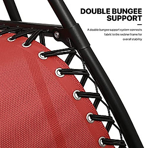 MoNiBloom Folding Beach Lounge Chair 2-Pack, Chaise Lounge with Pillow & Cup Holder, Portable Outside Patio Recliner for Poolside Beach Vacation, Maroon