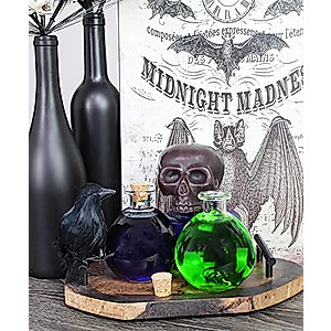 Cornucopia Round Glass Spherical Bottles, Potion Bottles" with Corks (2-Pack, 8-Ounce Capacity); Large Bottles for Costume Props, Decor & DIY Crafts