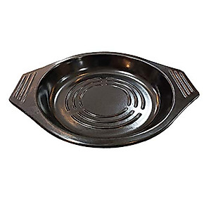 Black Dolsot/Stone Bowl w/Black Tray for Hot Pot/Bibimbap & Korean Food (1, 5.5 Inch (24 oz))