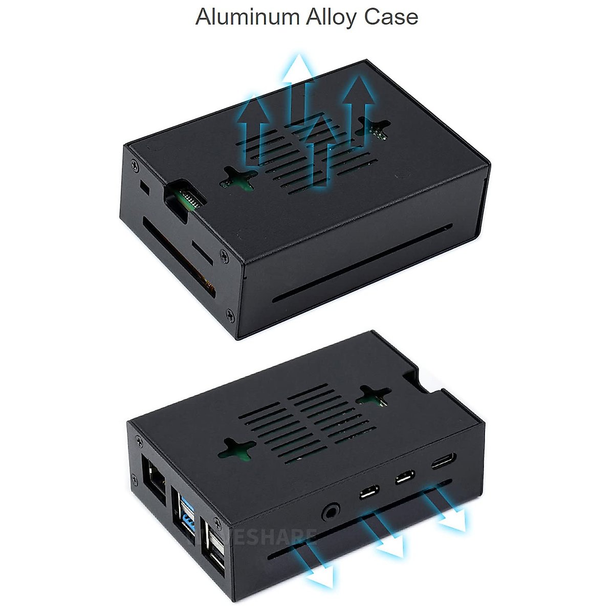 Waveshare Aluminum Alloy Case for Raspberry Pi 4 Compatible with 3.5inch Display (Case ONLY)