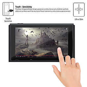 Orzly Glass Screen Protectors Compatible with Nintendo Switch - Premium Tempered Glass Screen Protector Twin Pack [2X Screen Guards - 0.24mm] for 6.2 Inch Tablet Screen on Nintendo Switch Console
