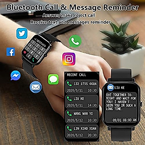 Smart Watch (Make/Receive Call), 1.7 inches Waterproof Smartwatch GPS Fitness Tracker with Heart Rate Monitor AI Voice Sleep Tracker Blood Oxygen Pedometer for Android Phones iPhone Samsung Women Men