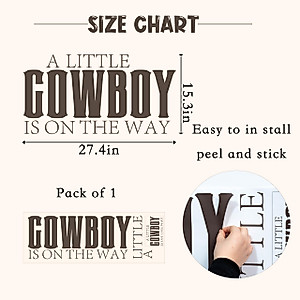 A Little Cowboy is on The Way Baby Shower Decal for Party Decorations,Country Western Boy Baby Shower Sign,Cowboy or Rodeo Themed Shower Event Planner Decal (Cowboy Decal)