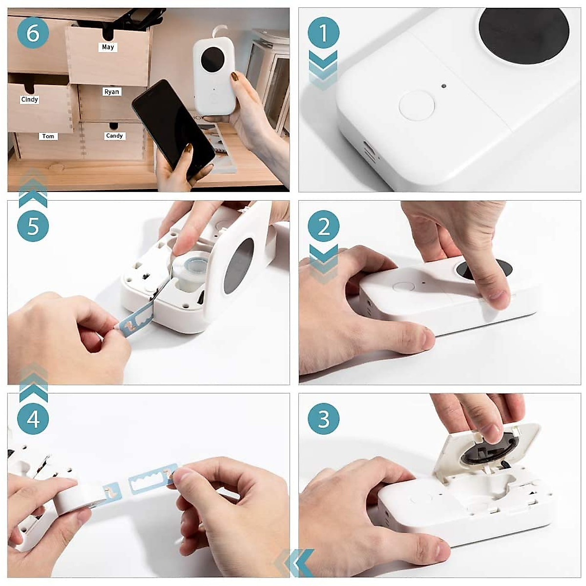 Phomemo D30 Label Maker Tape, Black on Lavender, White, Pink Sticker Thermal Paper, Long Self-Adhesive Label Tape, 15mm x 6m (1/2"x2361/8") Continuous Paper, 3 Roll