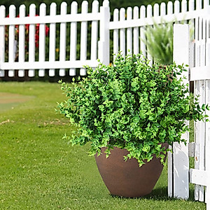 Artificial Plants Flowers Fauk Boxwood Shrubs 6 Pack Artificial Farmhouse Greenery Stems Fake Plastic Plants Lifelike Greenery Foliage with 42 Stems for Home Garden Patio Yard Indoor Outdoor Decor