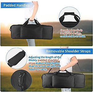 HEMMOTOP Tripod Bag, 31.5x8.3x8.3in Tripod Carrying Case Heavy Duty, Mic Stand Bag with Double Zipper Tent Pole Bag with Large External Pocket Fits Tripod/Micphone stand up to 31 Inches