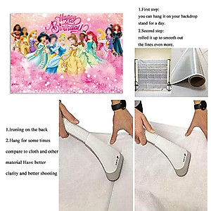 Pink Princess Backdrop Girls 1st 2nd Happy Birthday Party Backdrop Princess Fantasy Fairy Tale Party Photography Decoration Background 7x5ft