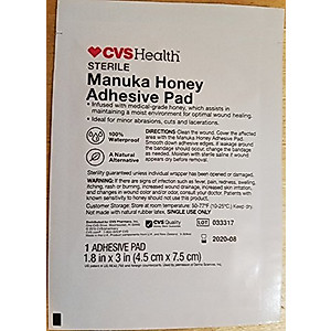 CVS Manuka Honey Adhesive Pads 1.8" x 3" 8 Count