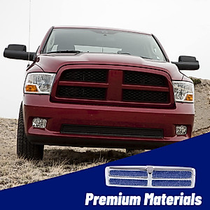 JustDrivably Replacement Parts Front Grille Grill Assembly With Chrome Shell Frame With Chrome Honeycomb Insert Compatible With Dodge Ram 1500 1994-2001 Ram 2500 3500 1994-2002 Pickup Truck