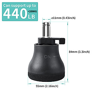 Bell Glides Replacement Office Chair Swivel Caster Wheels to Fixed Stationary Castors, Felt Pads with Anti-Slip Rubber Suit for Tile, Carpets and Hardwood Floors, Chair Feet Wheel Stopper 5pcs